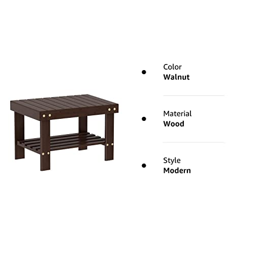 Zhuoyue Wooden Step Stool for Kids Adults Walnut Small Bamboo Wood Shower Foot Rest Stool Shaving Legs for Bathroom Sink Bed Kitchen