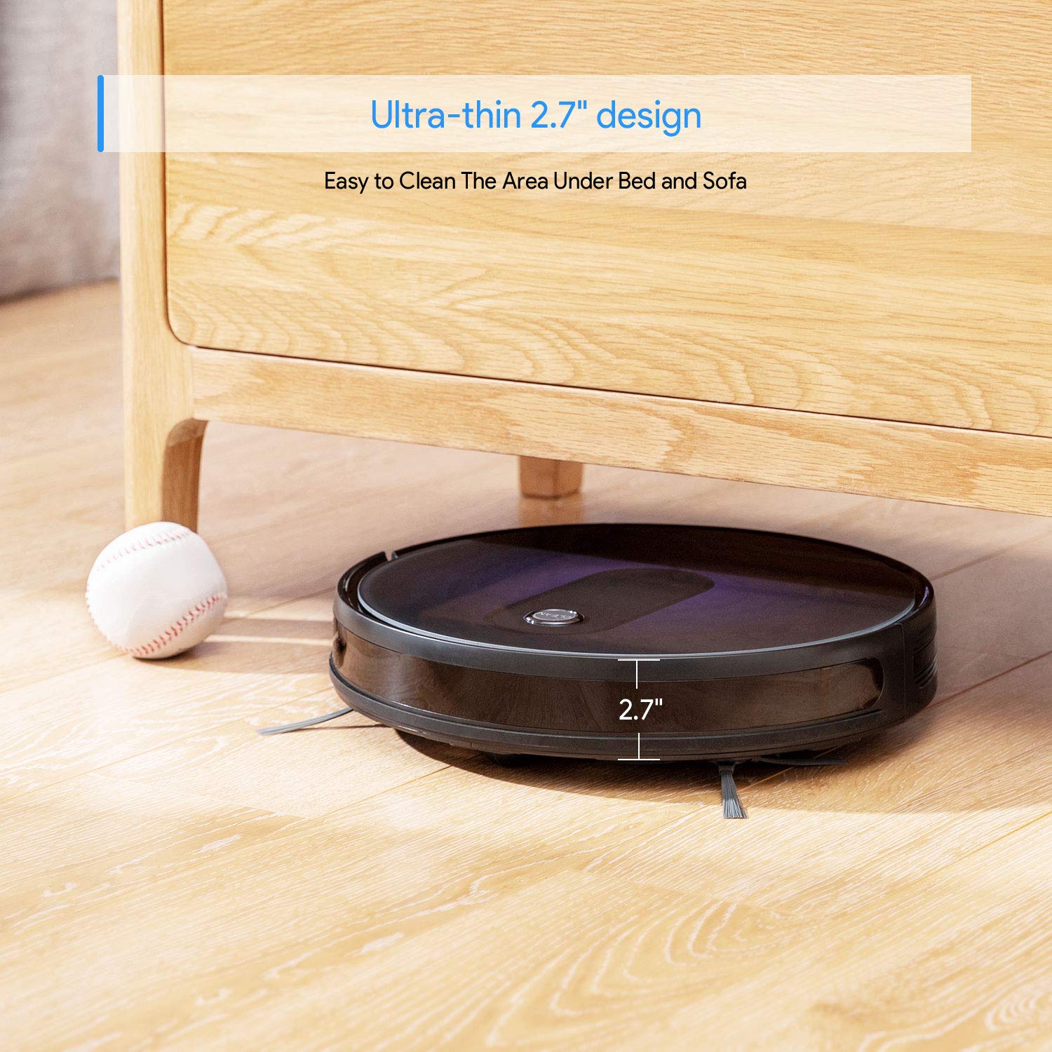 Bagotte Robot Vacuum, Upgraded 2000Pa Strong Suction Robotic Vacuum(Slim), Boost Intellect, Super Quiet, Smart Self-Charging Robot Vacuum Cleaners with Boundary Strips, for Pet Hair,Hard Floor,Carpet
