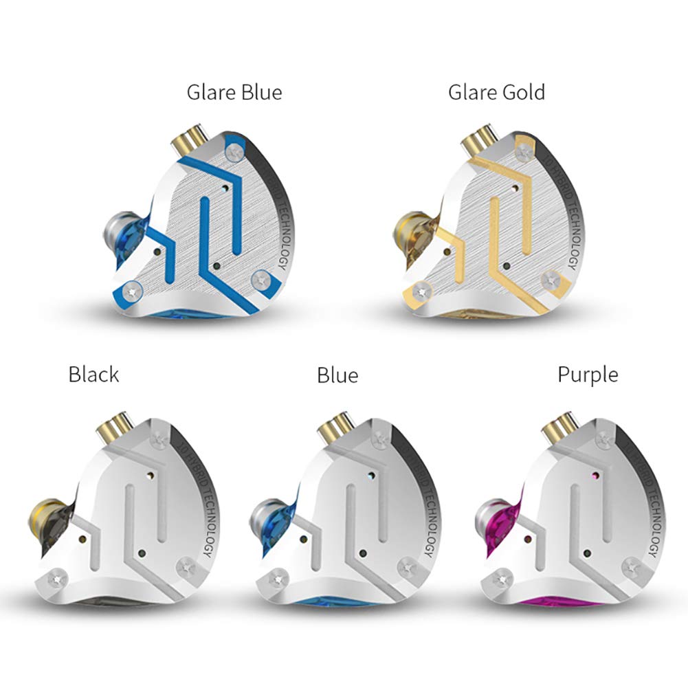 Five Driver Headphones,KZ ZS10 PRO High Fidelity Noise-Isolating Earbuds/Earphones with Detachable Cable 2Pin 0.75mm (Without MIC, Glare Gold)