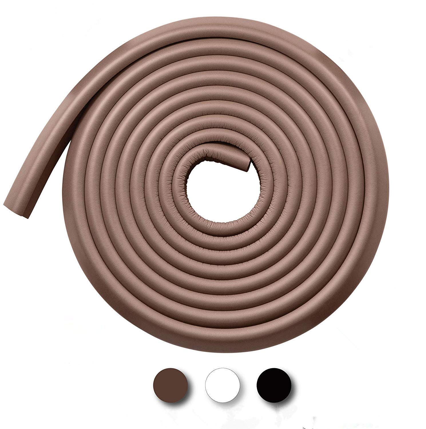 Baby Proofing Safe Edge & Corner Guards Cushion 19.7 ft - Thickened Child Safety Furniture Bumper & Table Protectors. Pre-Taped Corners. (Coffee Brown)