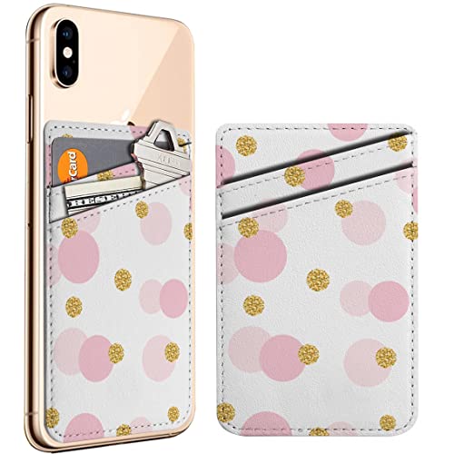 Diascia Pack of 2 - Cellphone Stick on Leather Cardholder ( Glitter Confetti Polka Dot Pattern Pattern ) ID Credit Card Pouch Wallet Pocket Sleeve