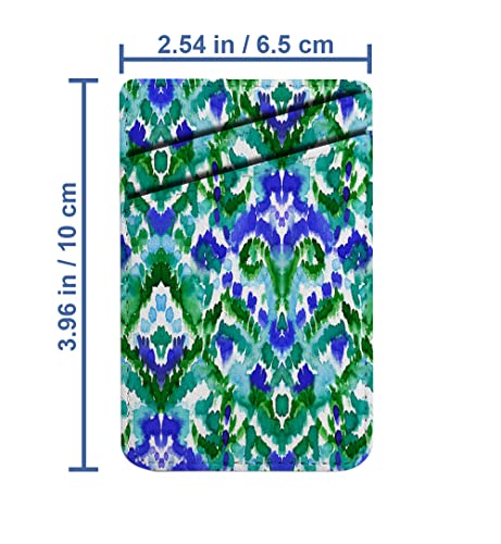 Diascia Pack of 2 - Cellphone Stick on Leather Cardholder ( Ethnic Ikat Shades Pattern Pattern ) ID Credit Card Pouch Wallet Pocket Sleeve