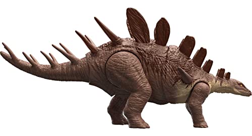 Jurassic World Camp Cretaceous Roar Attack Kentrosaurus Dinosaur Action Figure, Toy Gift with Strike Feature and Sounds