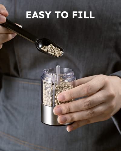 FORLIM Electric Salt and Pepper Grinder Set, Automatic Salt and Pepper Grinder Set, One Handed Operation Refillable Mill with Light, Adjustable Coarseness - 2 Mills