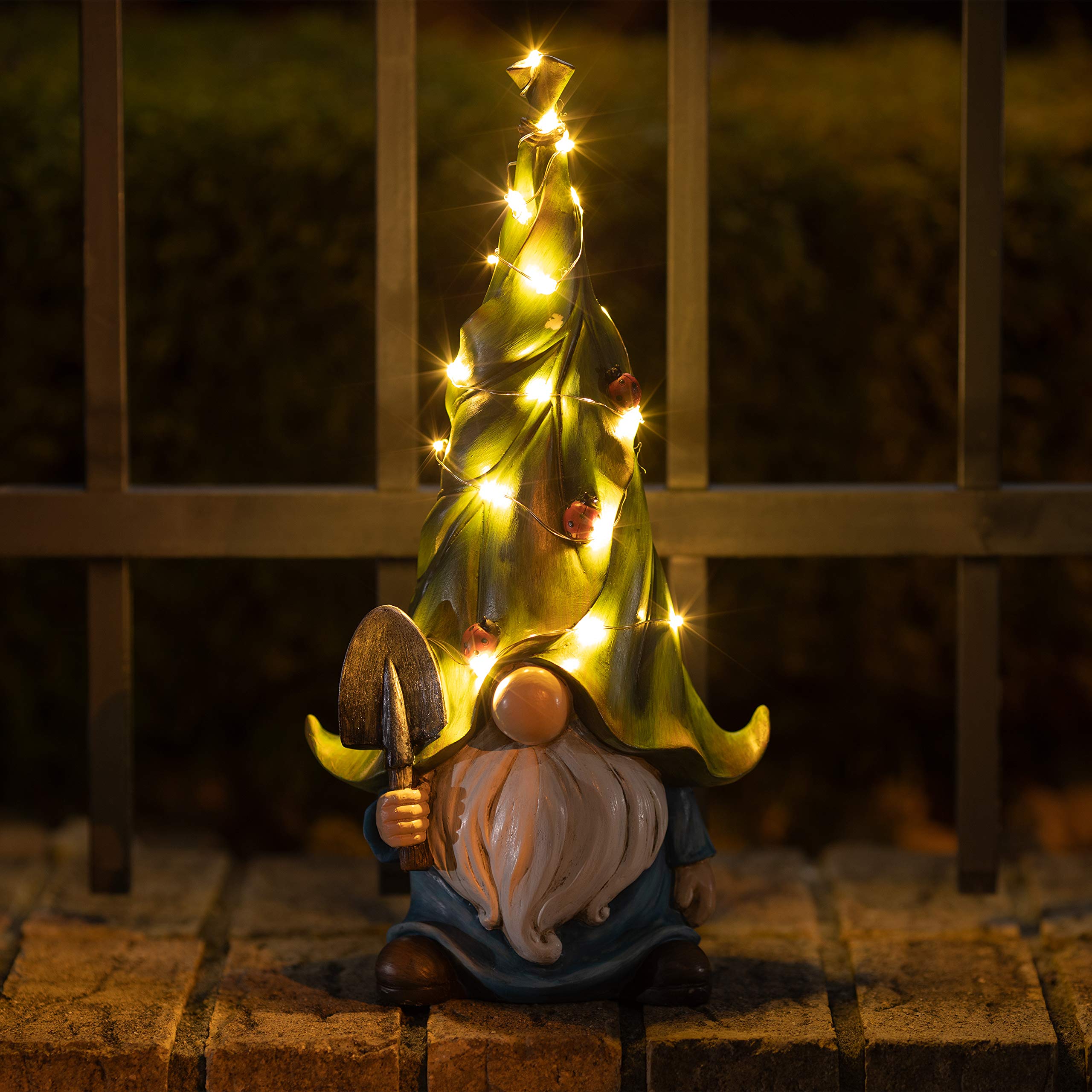 VP Home Whimsical Garden Statue Gnome Solar Powered LED Outdoor Decor Light