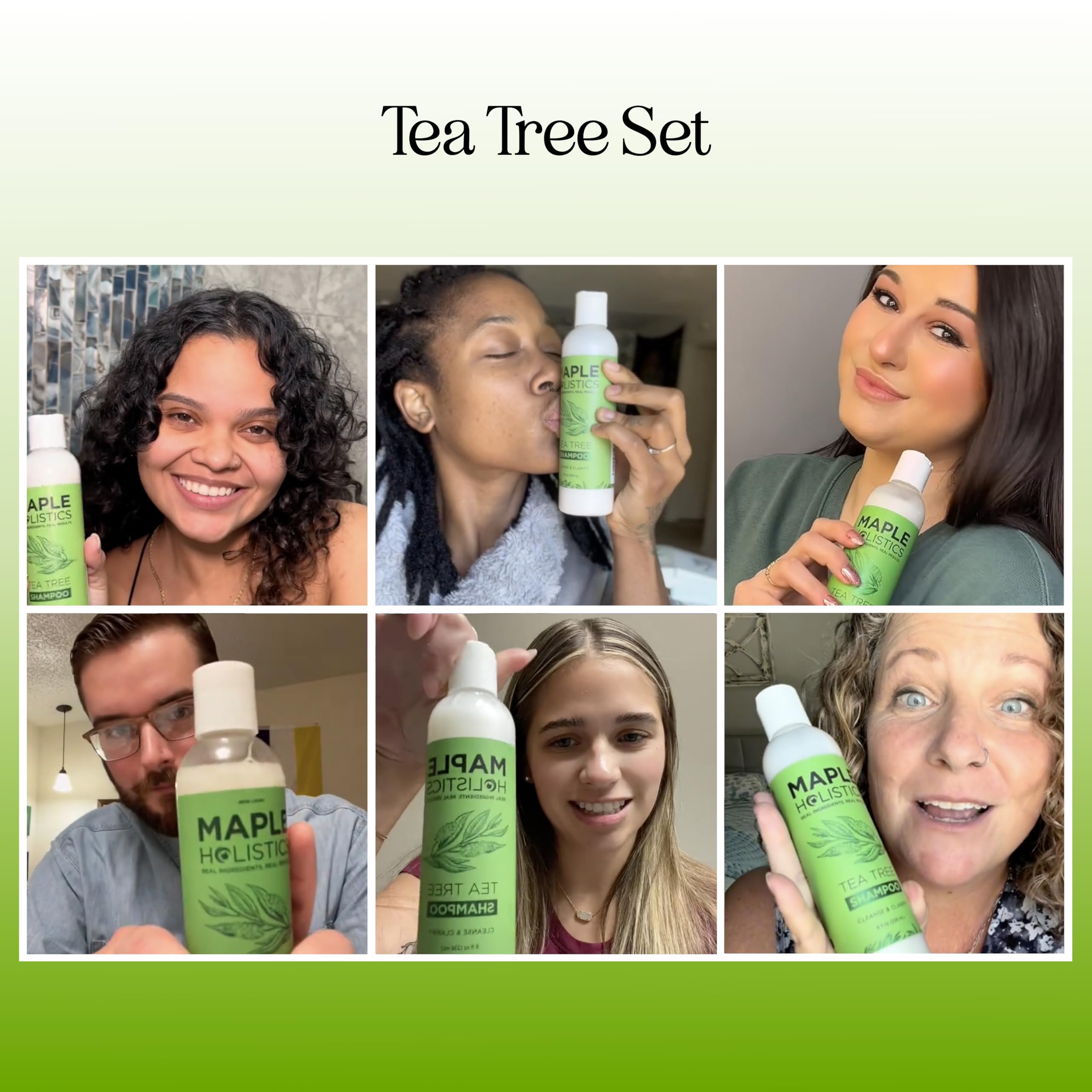 Tea Tree Shampoo and Conditioner Set - Sulfate Free Clarifying Shampoo and Conditioner for Oily Hair & Scalp Care with Australian Tea Tree Oil - Complete Dry Scalp Treatment for Build Up (8 Fl Oz)