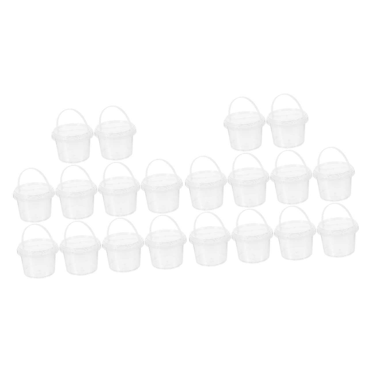 Cabilock 20 Pcs Transparent Small Barrel Cereal Bucket Powder Laundry Plastic Paint Cans Snack Container Fruit Containers for Fridge Plastic Storage Bucket Egg Basket Biscuit Pp Condiment