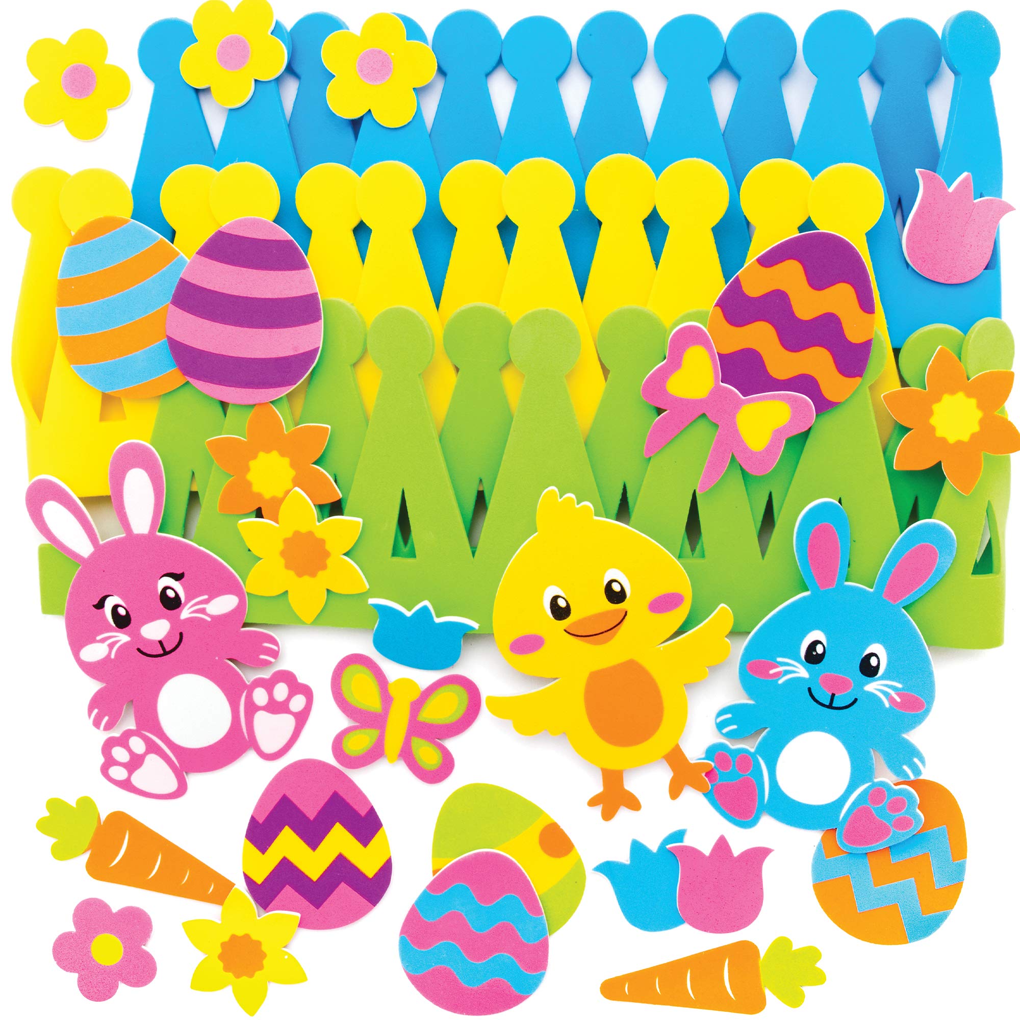 Baker Ross AT514 Easter Crown Kits - Pack of 3, Foam Craft Activities for Kids to Assemble, Decorate and Display, Great as a Gift for Creative Children
