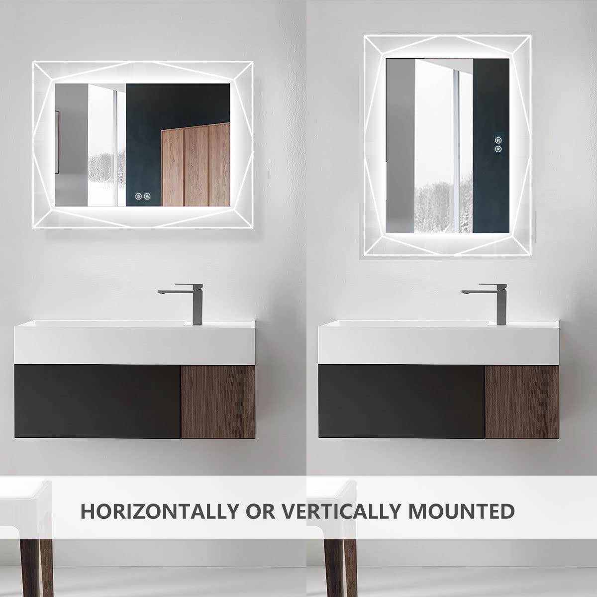 BHBL Lighted Bathroom Mirror 24 x 32 Inch Led Mirror for Bathroom,Bathroom Mirrors Wall Mounted with Anti-Fog,Dimmable,Vertical & Horizontal (CK010-2432-TS) Lighted Makeup Mirror