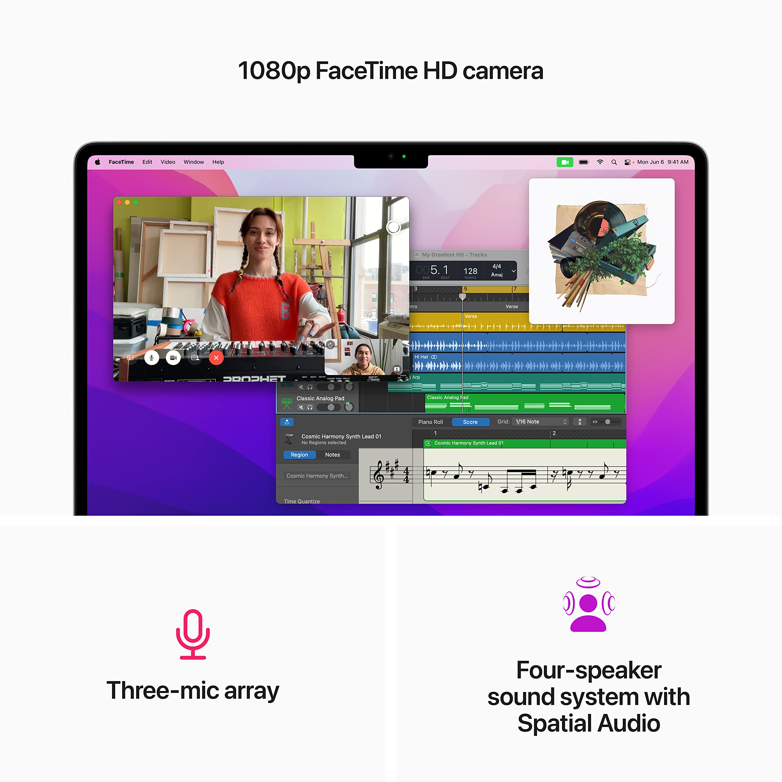 Apple 2022 MacBook Air with M2 chip, 8 core CPU, 8 core GPU, 16GB RAM, 256GB SSD Storage - Silver (Z15W000AW)