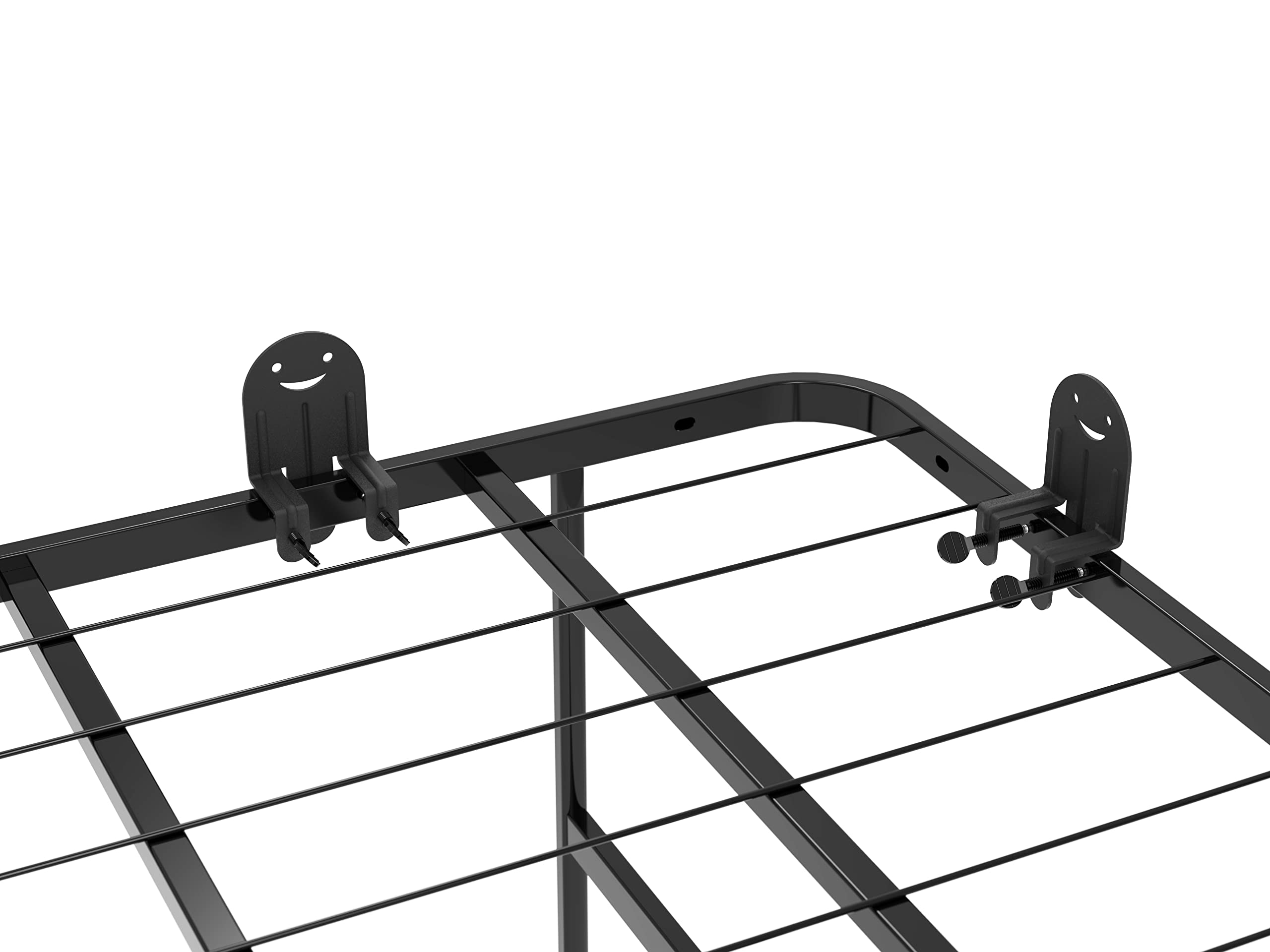 DiaOutro Bed Frame Non Slip Mattress Gaskets, 6 PCS Mattress Retainer Keep Mattress in Place for a Great Sleep, Adjustable Anti-Slip Baffle Fit for Most Metal Bed Frames, Black