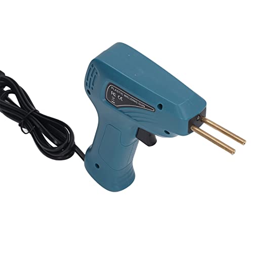 Bumper Repair Stapler Plastic Welder Gun, Stapler Welder Torch ABS Practical Spring Switch Safe Ergonomic with Staple for Garage(Cyan)
