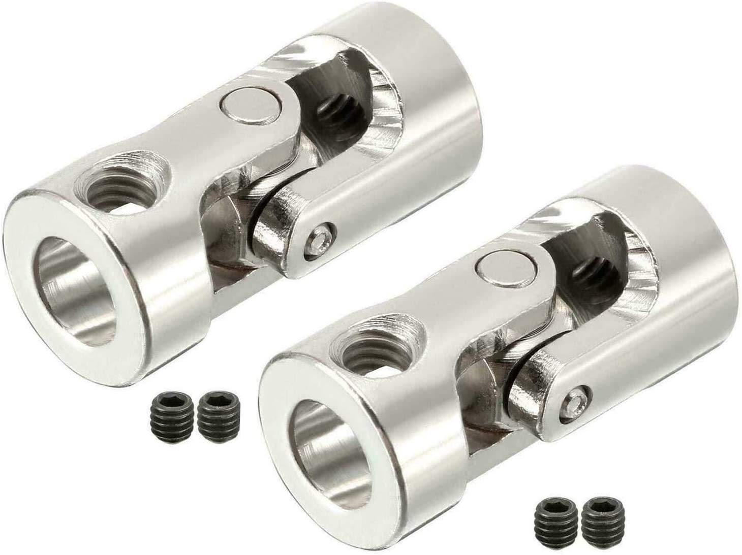 Hobbypower 2 Pcs Universal Joint Coupling Steering Connector Adapter 6mm to 6.35mm 1/4" for Remote App Controlled Vehicles