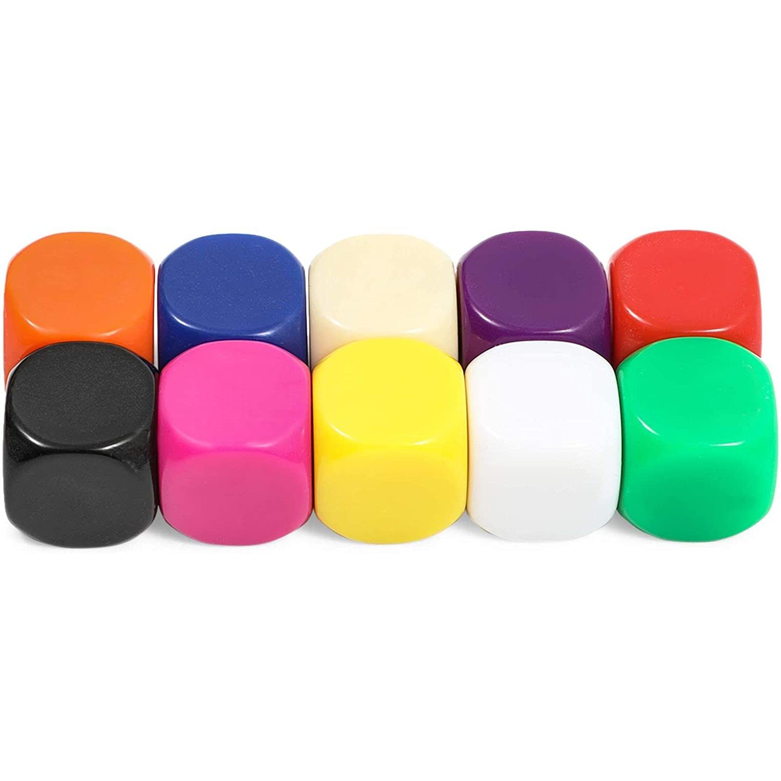Blank Acrylic Dice Set, Write-On Cubes Game (10 Colors, 60 Pieces)