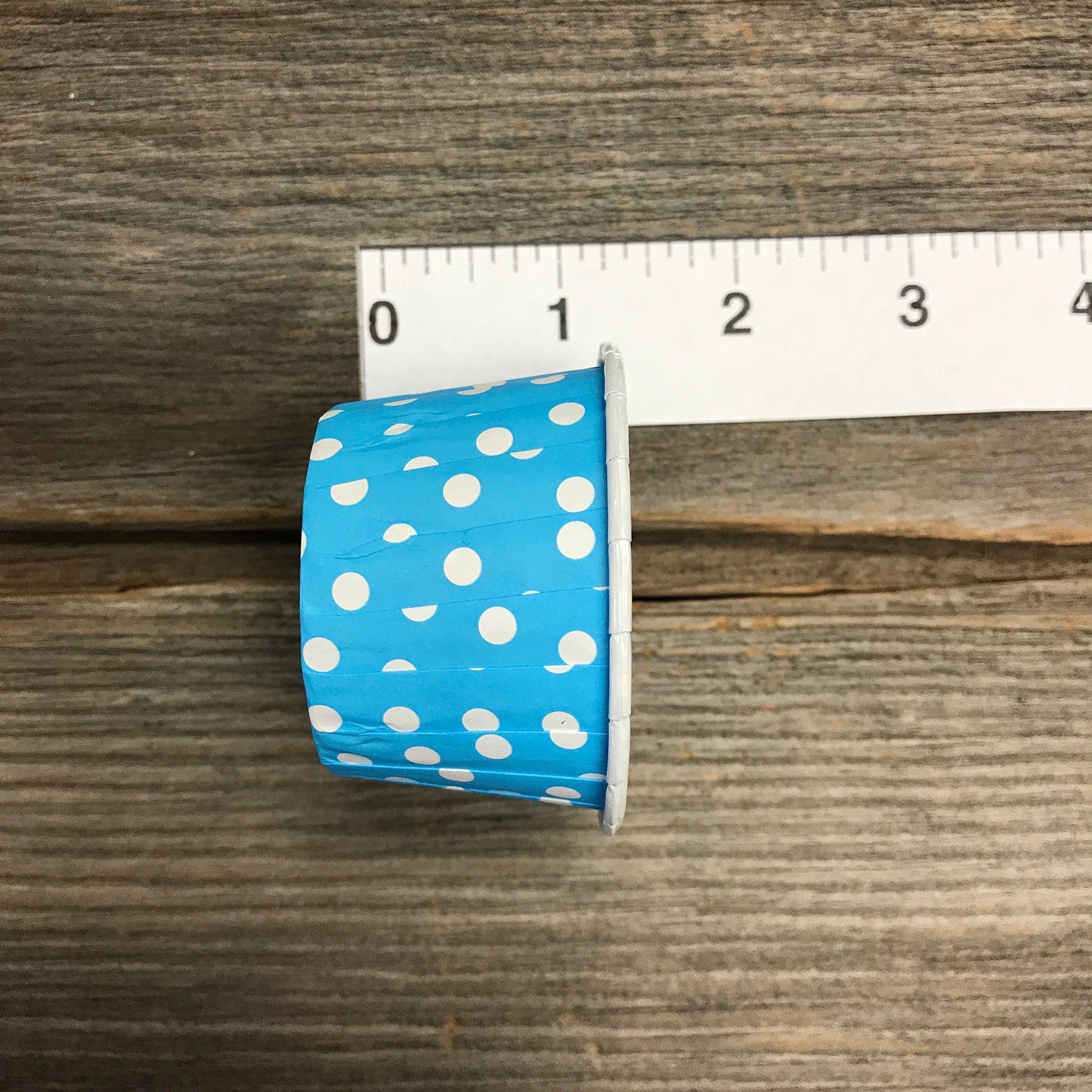 Bulk Candy Nut Mini Baking Cups - Blue White Dot - 100 Pack