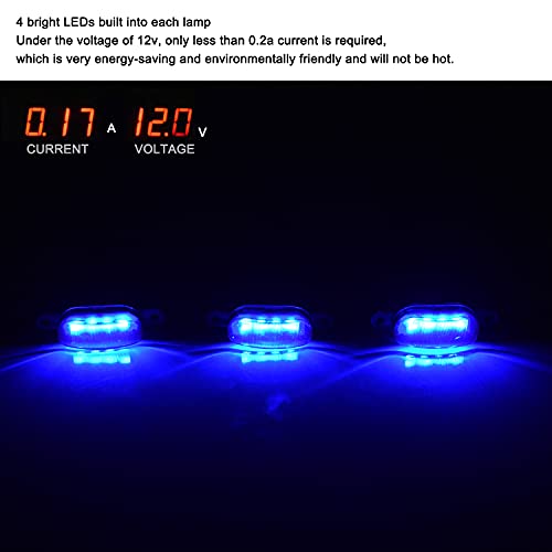 Boigoo Front Grille Lights Compatible for Ford F-150 Raptor 2004-2019 & Dodge Ram 1500 2013-2018 Aftermarket Grilles, Auto Grid Decorative LED (Blue)