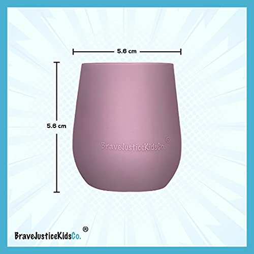 BraveJusticeKidsCo. | Teenie Tiny™ Silicone Developmental Baby-Led Weaning Drinking Cups (2 pack) (Mauve)