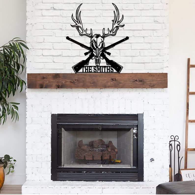INDOCHI Custom Deer Metal Wall Hangings Decor, Personalized Deer Hunter Name Sign Decoration For Room, Hunting Deer Home Decor, Custom Hunting