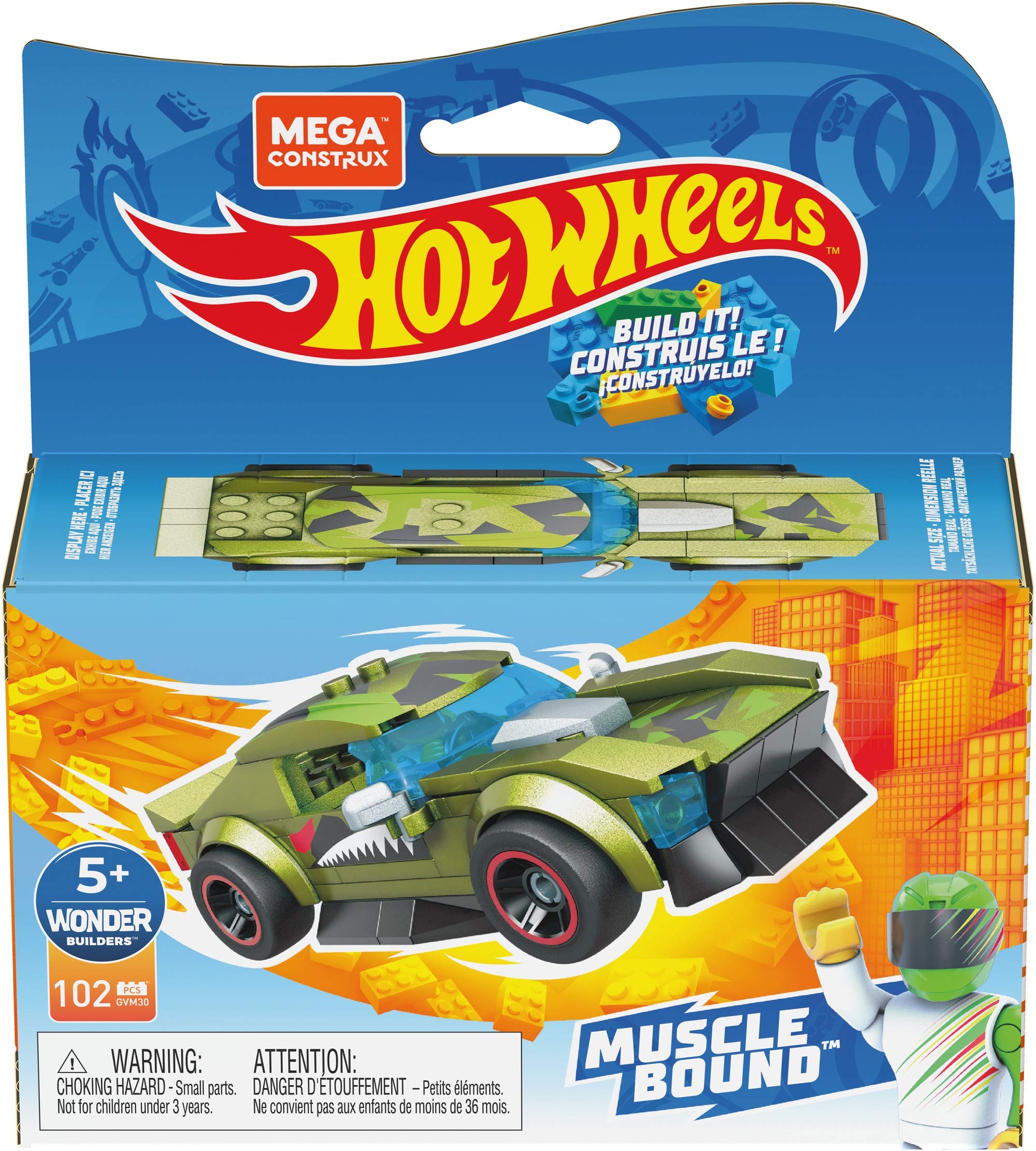 Mega Construx Hot Wheels Muscle Bound Construction Set, Building Toys for Kids 5 Years and Up