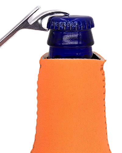 Blank Neoprene Beer Bottle Coolie with Opener (Variety Color 6 Pack)