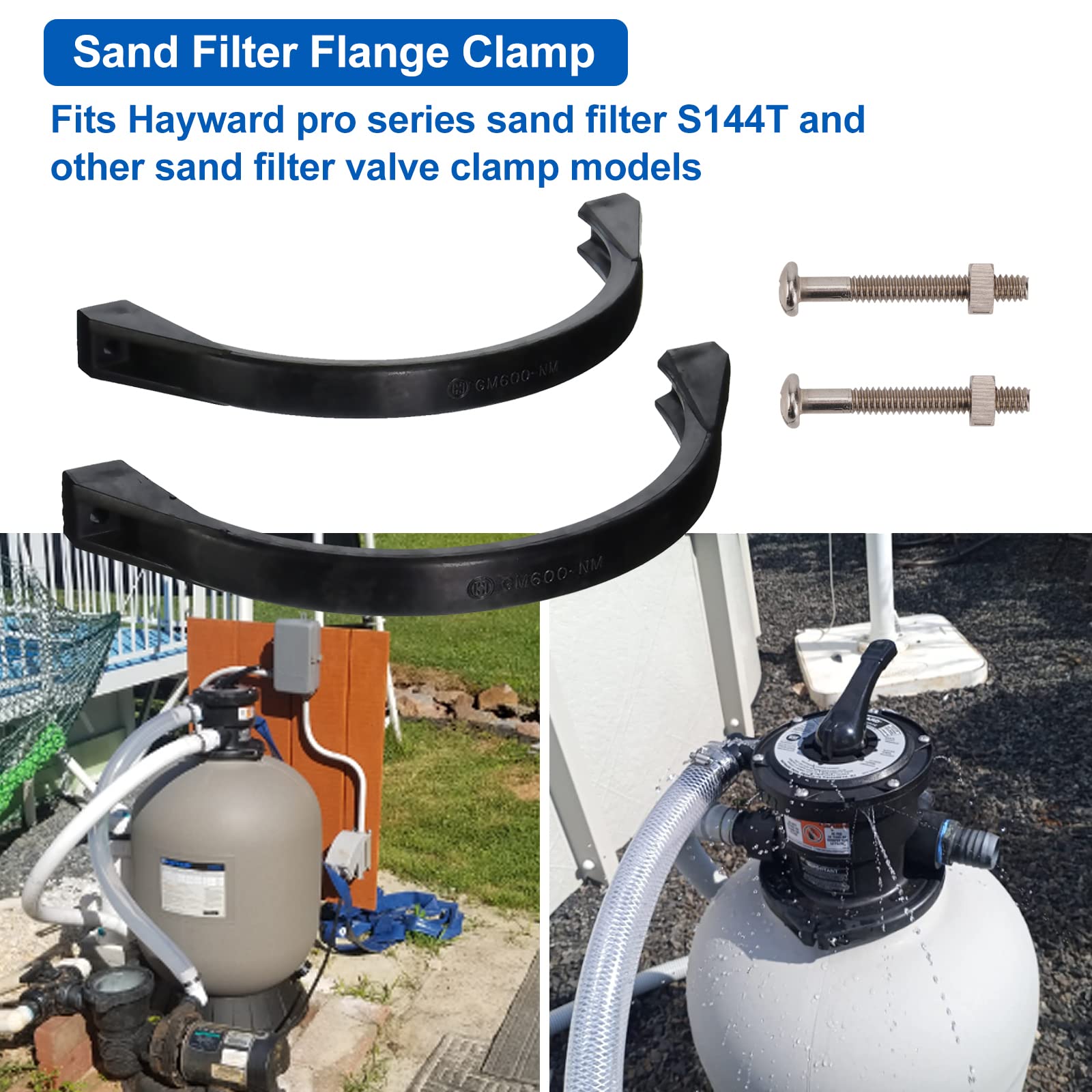 ChangTa GMX600NM Noryl Flange Valve Clamp Replacement for Hayward S144T Pro Series Pool Sand Filter