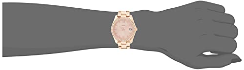 Fossil Women's Scarlette Mini Quartz Stainless Steel Three-Hand Watch, Color: Rose Gold Glitz (Model: ES4318)