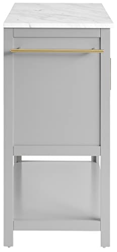 Crosley Furniture Katrina Kitchen Island with Faux Marble Top, Gray