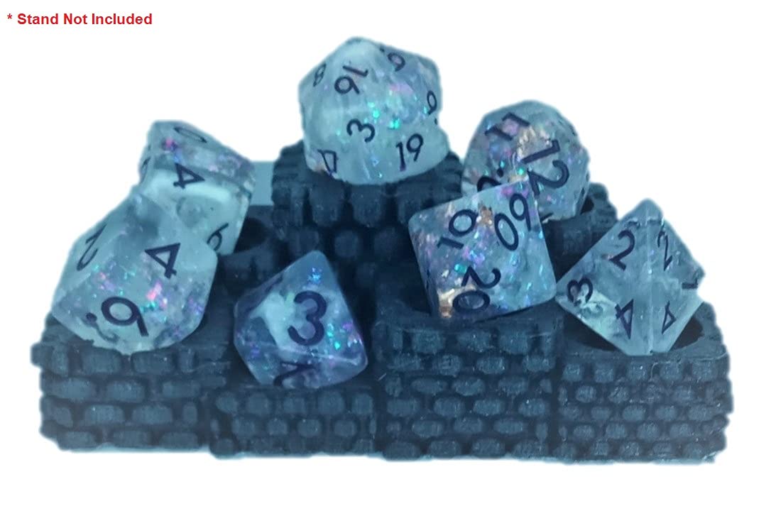 TRHOH RPG and D&D Resin Dice Set for Cold Damage - Chiseled from Fairy Death Ice