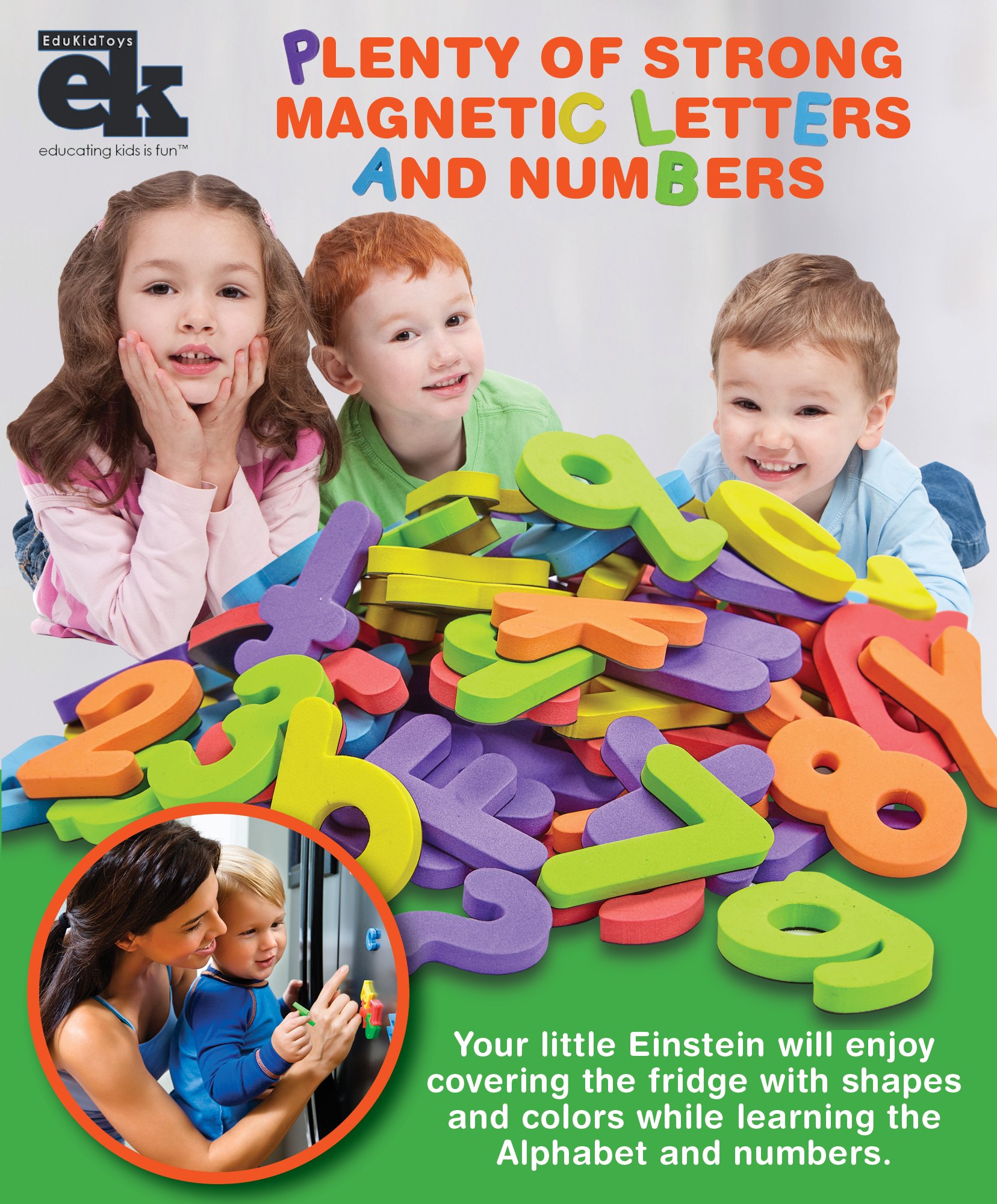 Magnetic Foam Letters and Numbers Premium Quality ABC, 123 Foam Alphabet Magnets | Educational Toy for Preschool Learning, Spelling, Counting in Canister