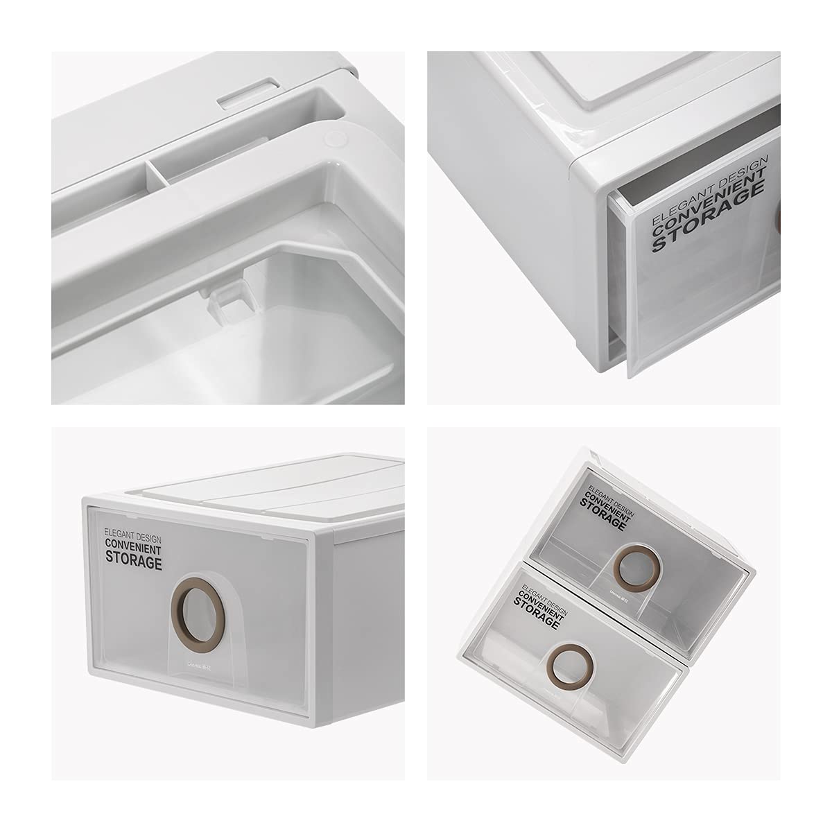 Stackable Storage Drawers, 23.5L, Pack of 2 (Medium)