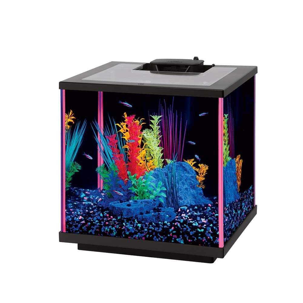 Aqueon NeoGlow LED Aquarium Kit Pink, 5.5 gallon/17" L x 9" W x 11" H