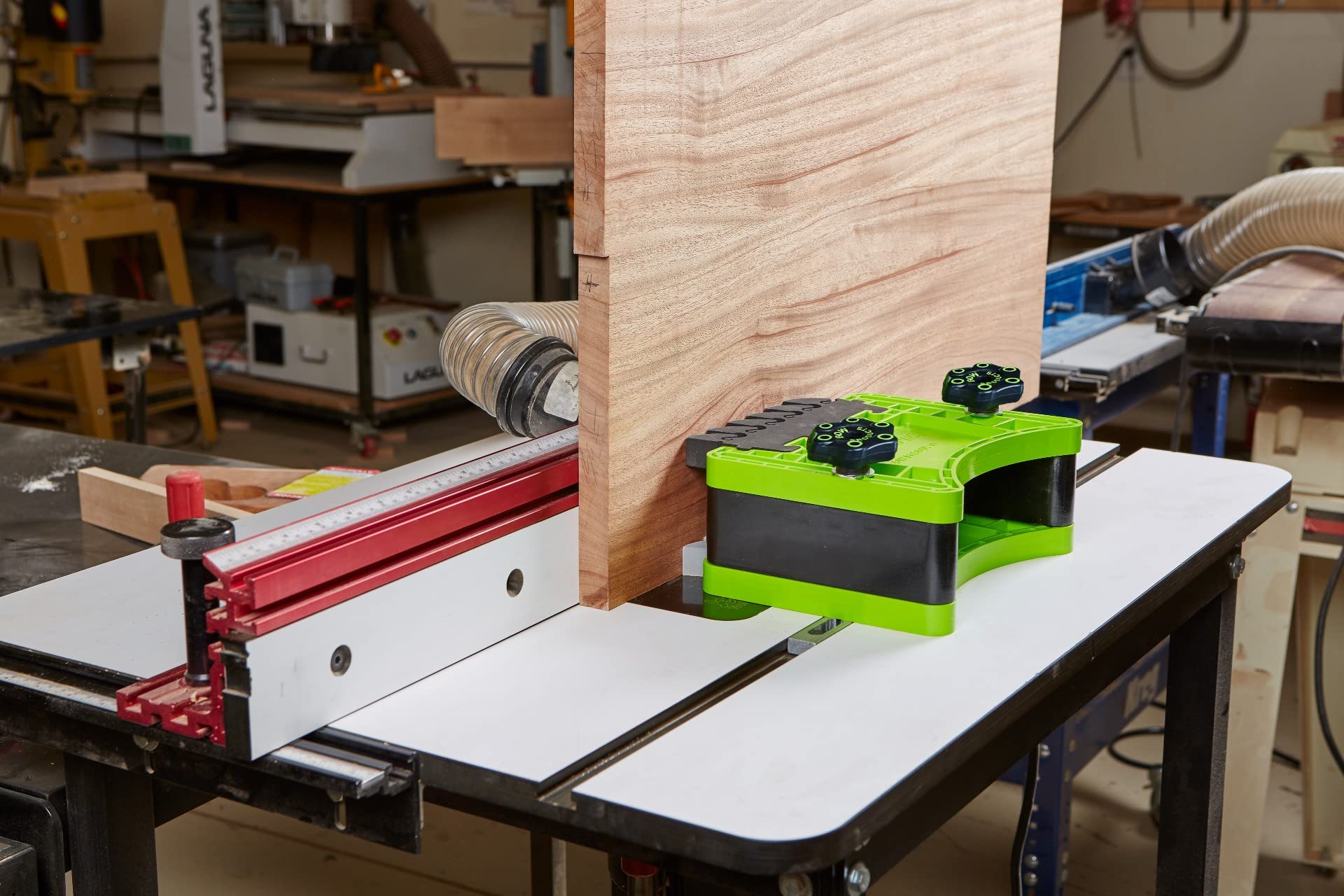 BOW Products FeatherDUO FP3 - Featherboard for Table Saws, Router Tables and Band Saws - Stackable Feather Board with EVA Feathers for Taller Material Feeds - Woodworking Tools and Safety Accessories