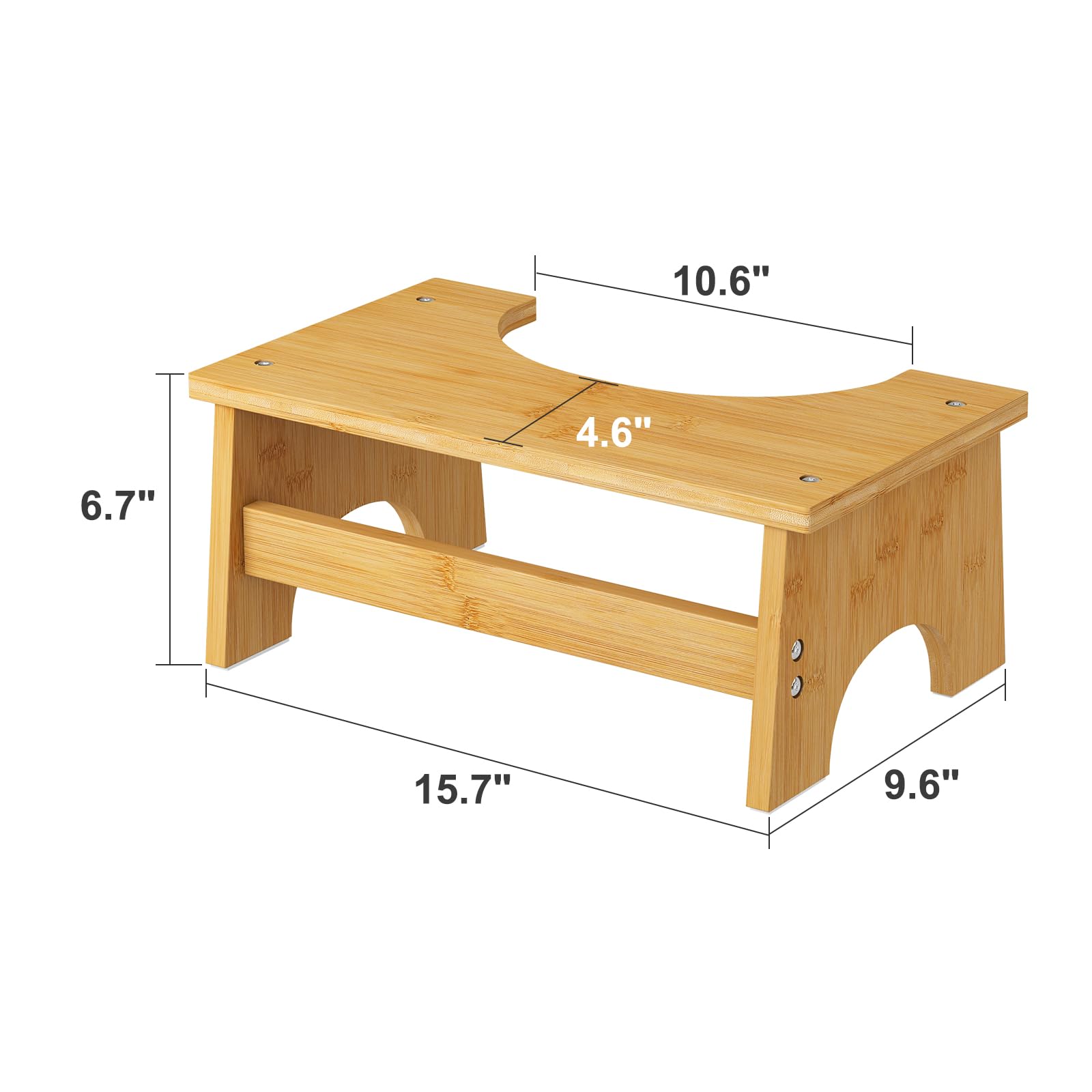 Bamboo Toilet Stool Poop Stool for Adults, Step Stool,Poop Stool for Bathroom, Waterproof and Non Slip Squat Stool Adult Bamboo Toilet Stool (6.7ββH)