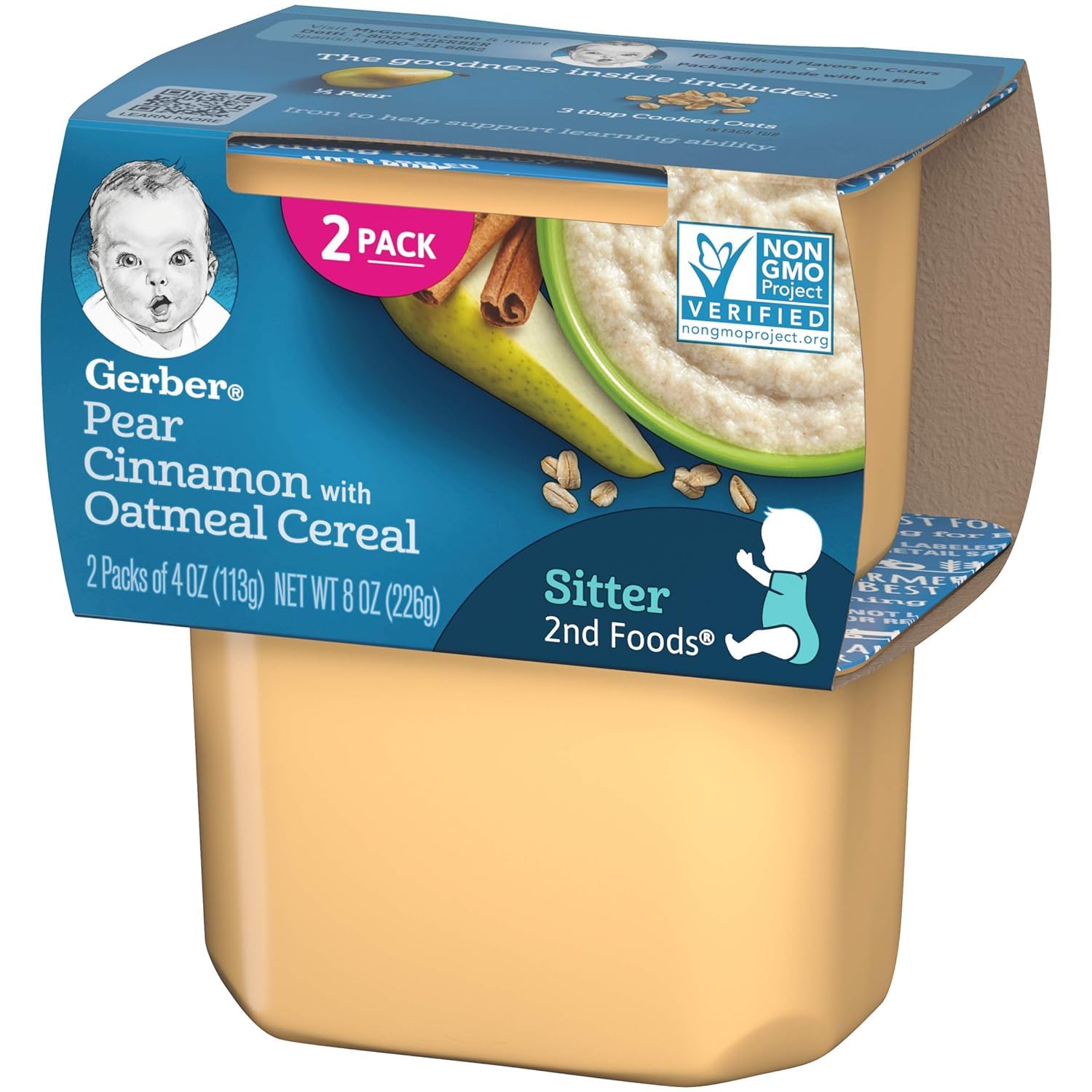 Gerber Baby Food, 2nd Foods, Pear Cinnamon with Cereal 8 Ounce (Pack of 8)