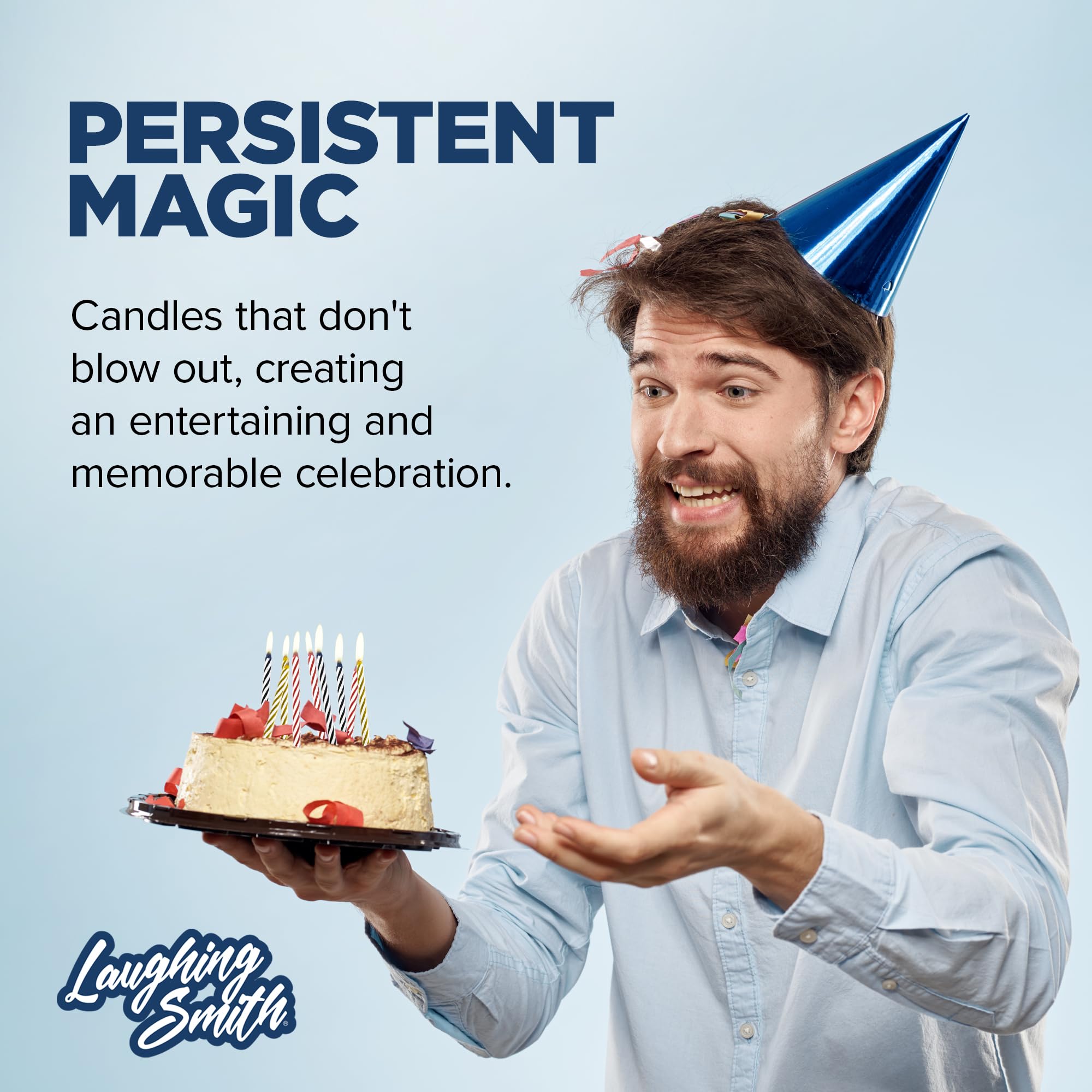 Laughing Smith Magic Relighting Candles - (30 pk) - Trick Happy Birthday Party Decorations for Cakes - Prank Celebration Candle - for Kids & Fun-Loving Adults