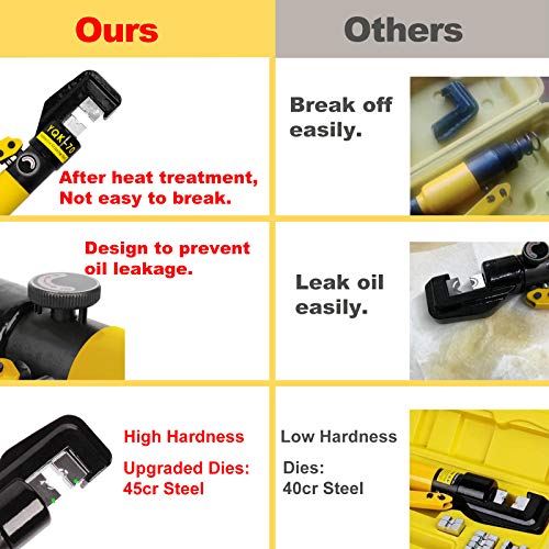 CKE Custom Hydraulic Hand Crimper Tool for Stainless Steel Cable Railing Fittings for 1/8" to 3/16" Cable –Wire Swaging Tool-10 Ton and Stainless Steel Cable Cutter