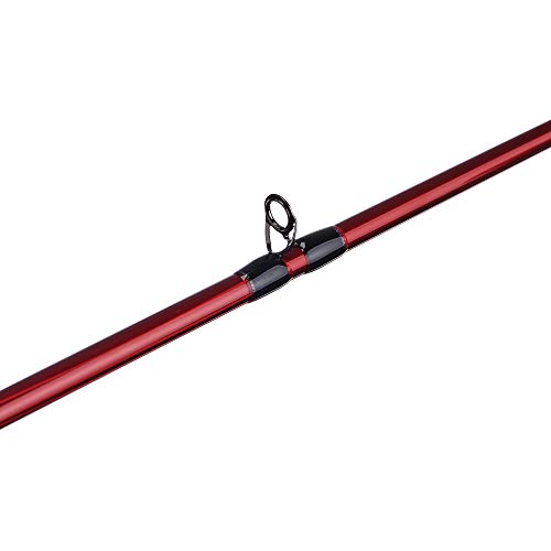 Berkley 7’ Cherrywood HD Casting Rod, One Piece Spinning Rod, 10-20lb Line Rating, Medium Heavy Rod Power, Fast Action, 1/4-1 oz. Lure Rating, Red