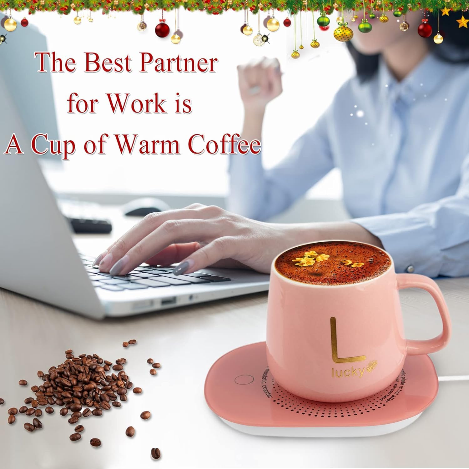Coffee Mug Warmer for Desk with Auto Shut Off, Coffee Cup Warmer with Mug for Desk Home Office