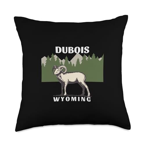 Dubois WY Graphic Dubois Wyoming Souvenir Throw Pillow, 18x18, Multicolor