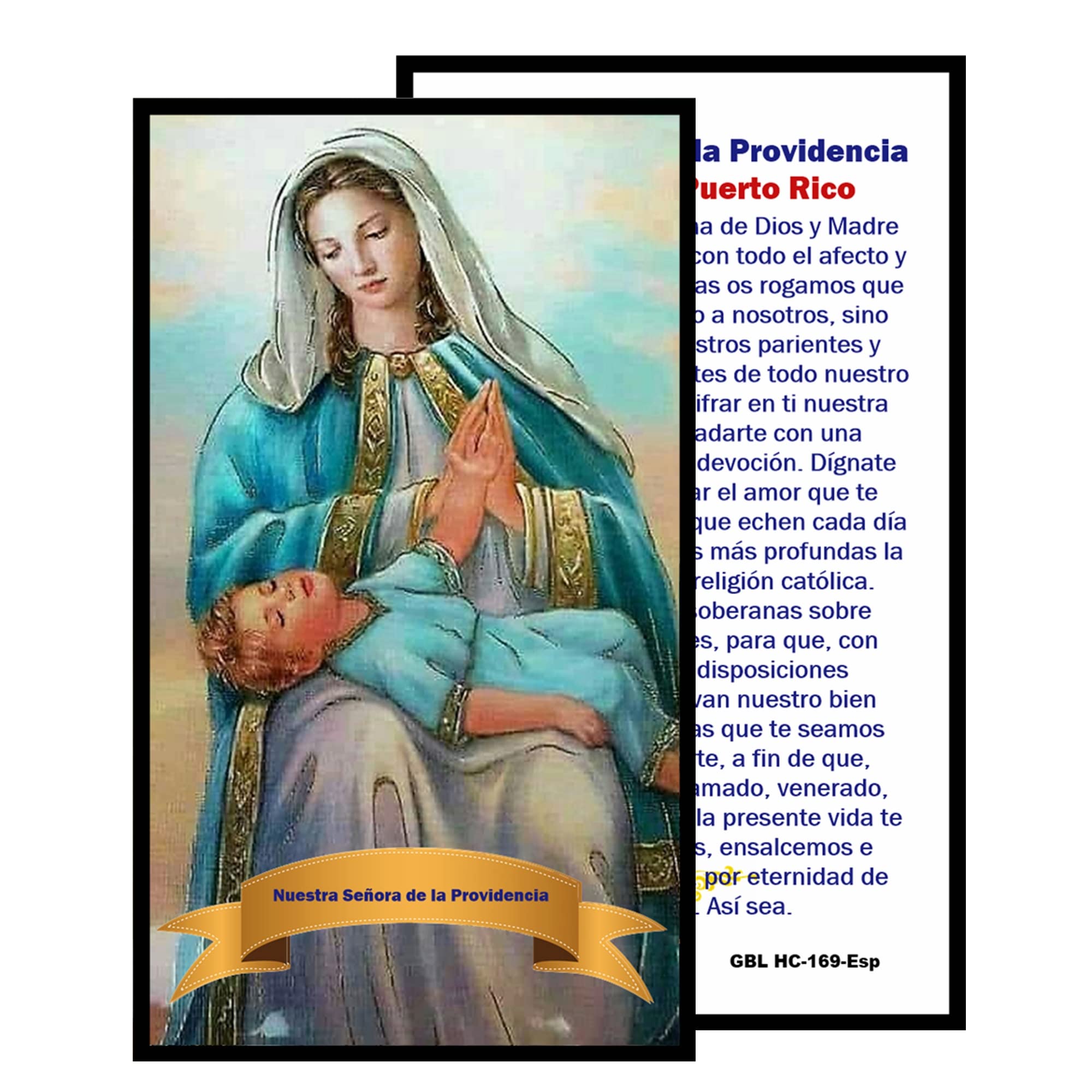 Gifts by Lulee, LLC Nuestra Sra De La Divina Providencia Patrona De Puerto Rico Tarjeta De Rezo Laminada Bendita Por Su Santidad Francisco