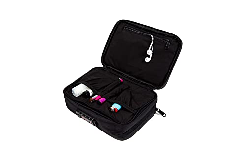 DIME BAGS Omerta Goodfella with Lock | Carbon Filter Locking Padded Pod | Activated Carbon Technology and TSA-Approved Combination Lock (10 inch, Black)