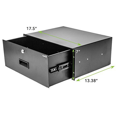 NavePoint Server Cabinet Case 19 Inch Rack Mount DJ Locking Lockable Deep Drawer with Key 4U