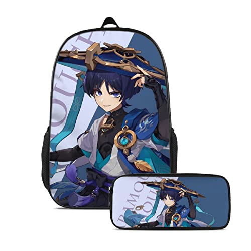 Bitfill 17 Inch Anime Backpack Lightweight Travel Casual Daypack 3D Printing Laptop Backpacks Gifts