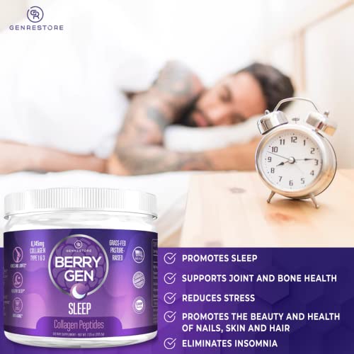 Berry Gen Sleep (3) | Natural Sleep Aid Supplement | Grass-Fed Collagen Peptides Type 1 & 3 | Non-GMO, Gluten Free | 205.5 Grams. (2)