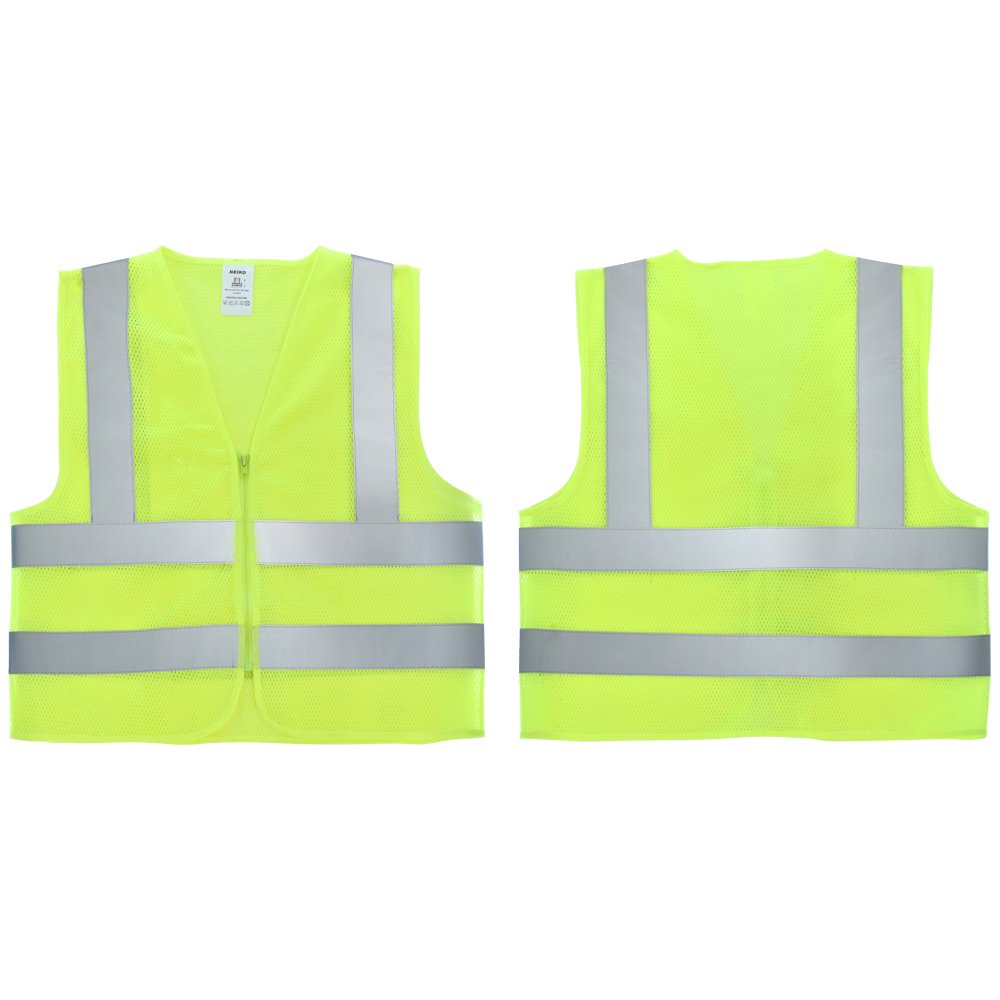 Neiko 53956A High-Visibility Safety Vest with Reflective Strips for Emergency, Construction, and Safety Use, Neon Yellow, Medium