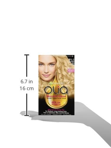 Garnier Hair Color Olia Ammonia-Free Brilliant Color Oil-Rich Permanent Hair Dye, 9 1/2.1 Lightest Ash Blonde, 1 Count (Packaging May Vary)