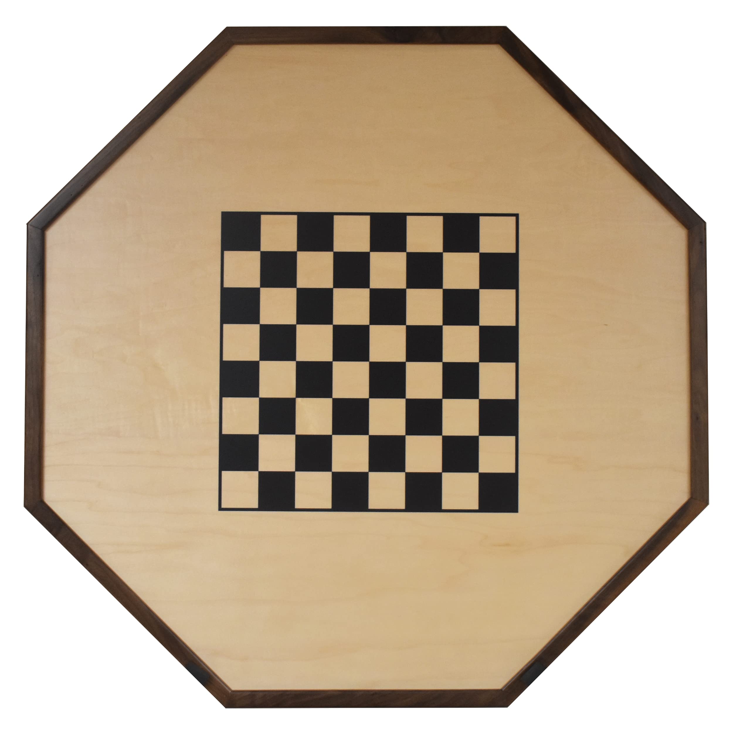The Deluxe (Walnut Rail) - Traditional Octagon Crokinole Board Game Set