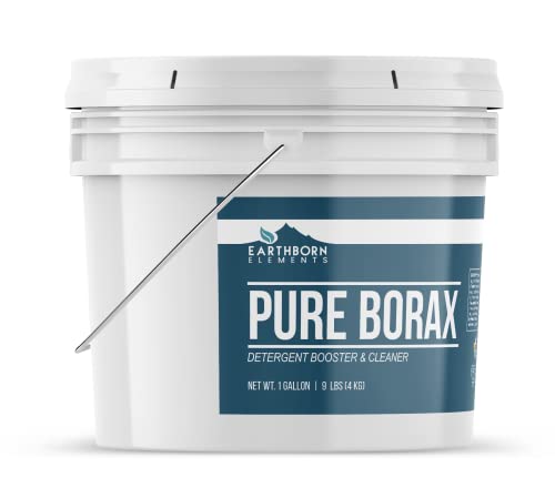 Earthborn Elements Borax Powder, Washing Soda, Baking Soda Bundle (1 Gallon ea.) Multipurpose for cleaning & laundry, Resealable Bucket