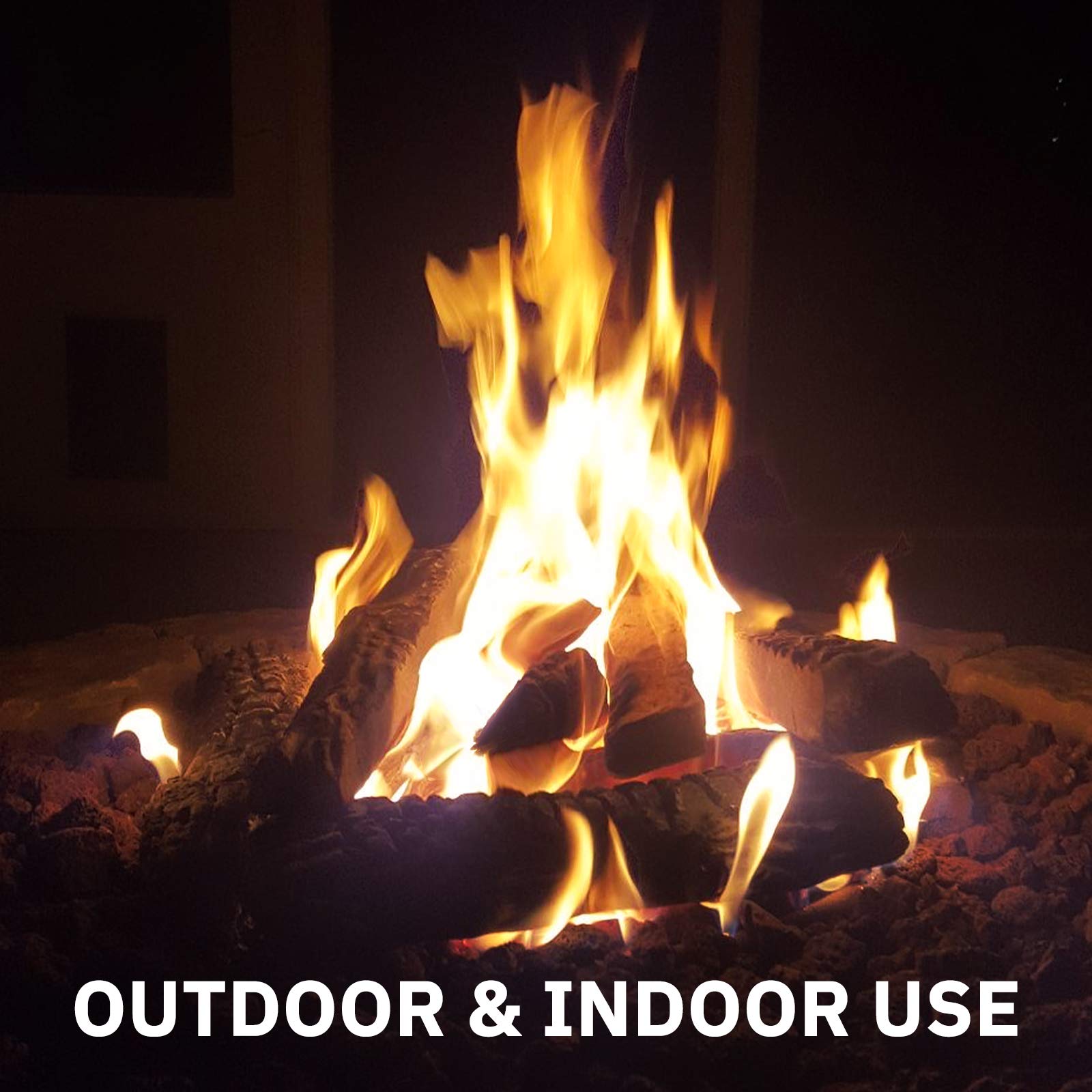 GASPRO Ceramic Logs for Propane Fire Pit or Gas Fireplace, Small Fake Wood Logs Set, 10-Piece