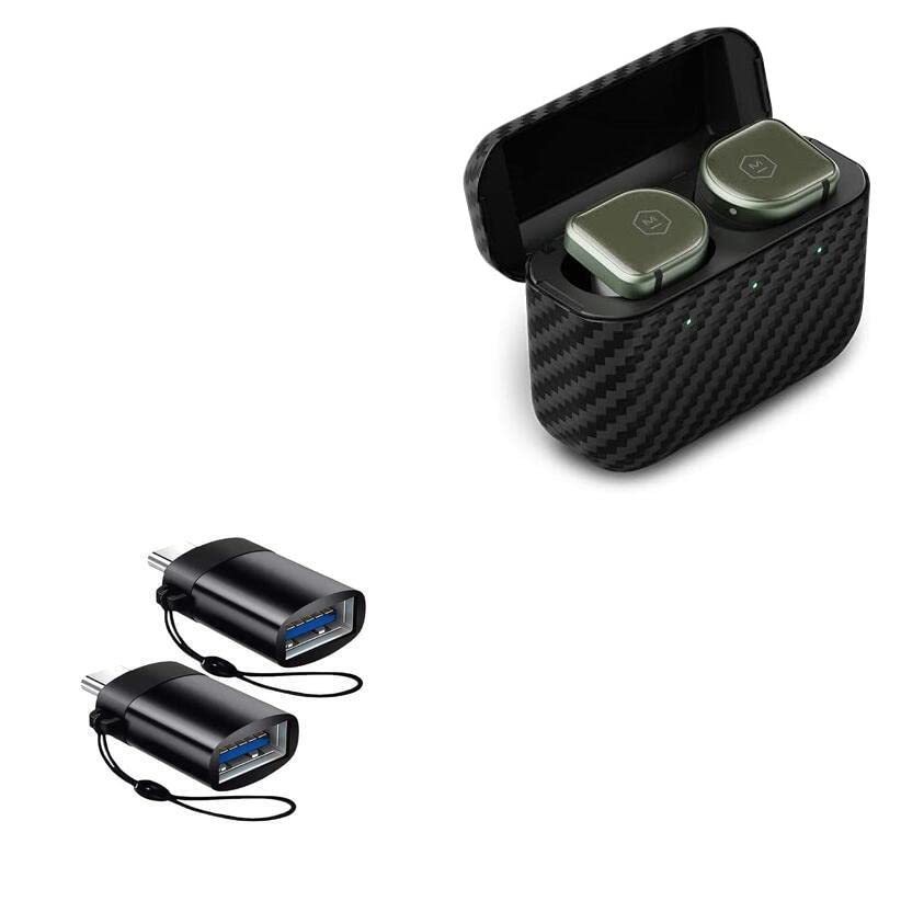 BoxWave Cable Compatible with Master & Dynamic MW08 Sport - USB-C to A PortChanger (2-Pack), USB Type-C OTG USB Portable Keychain - Slate Black